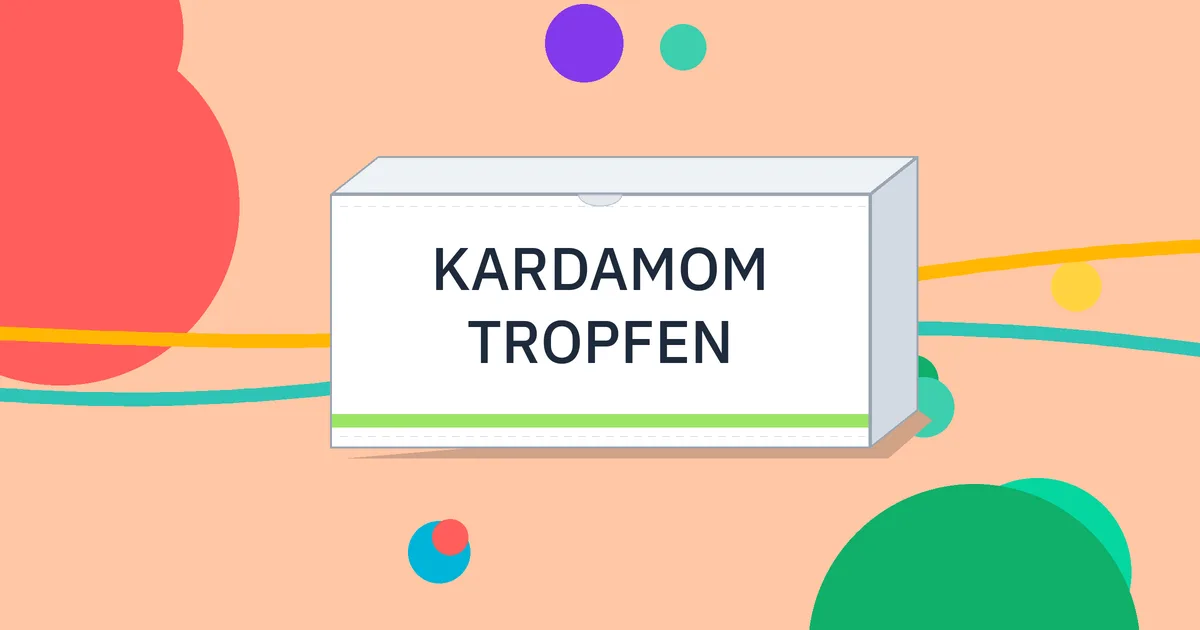Symbolbild: Packung mit der Aufschrift KARDAMOM TROPFEN (PZN 11602067) – Verfügbarkeit und Bezug in Apotheken in Frankfurt am Main