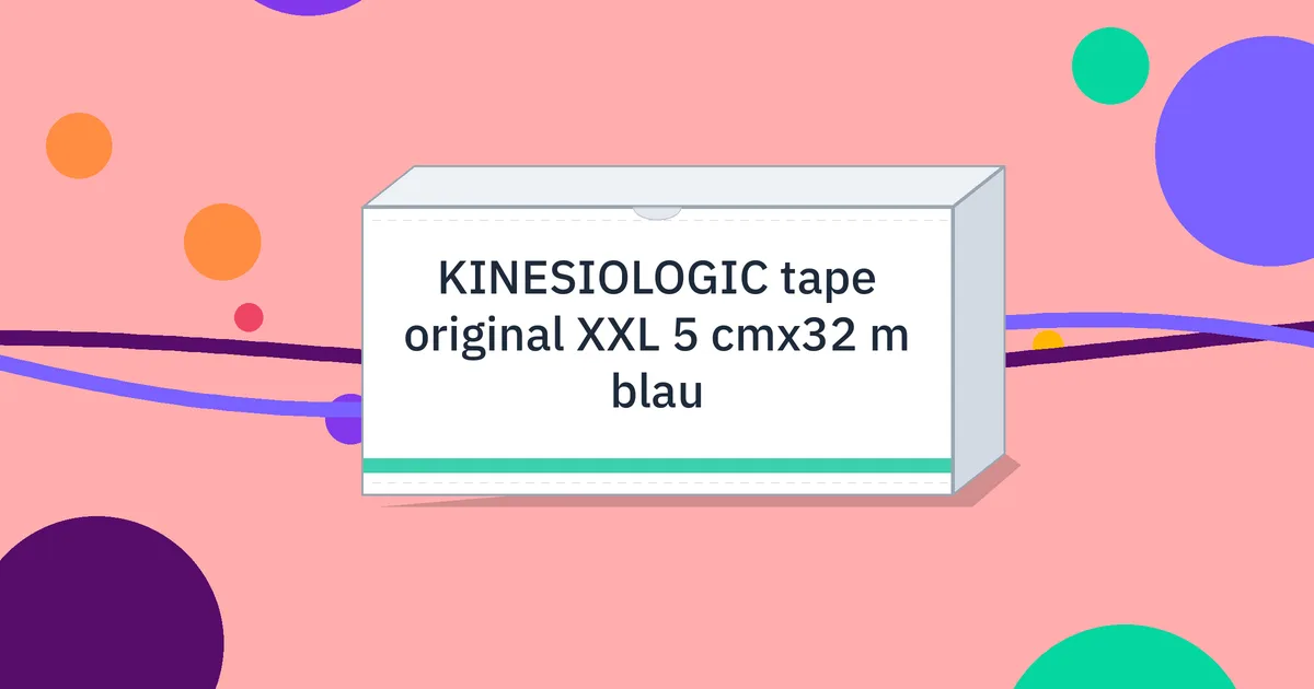 Symbolbild: Packung mit der Aufschrift KINESIOLOGIC tape original XXL 5 cmx32 m blau (PZN 10144088) – Verfügbarkeit und Bezug in Apotheken in Frankfurt am Main