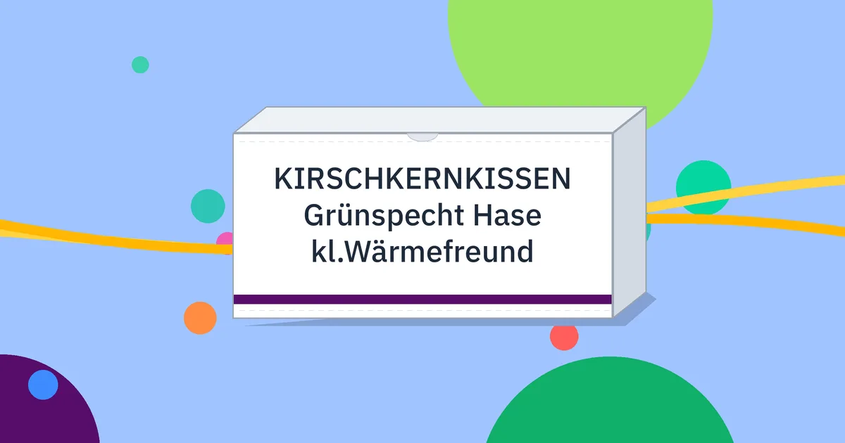 Symbolbild: Packung mit der Aufschrift KIRSCHKERNKISSEN Grünspecht Hase kl.Wärmefreund (PZN 13767134) – Verfügbarkeit und Bezug in Apotheken in Frankfurt am Main