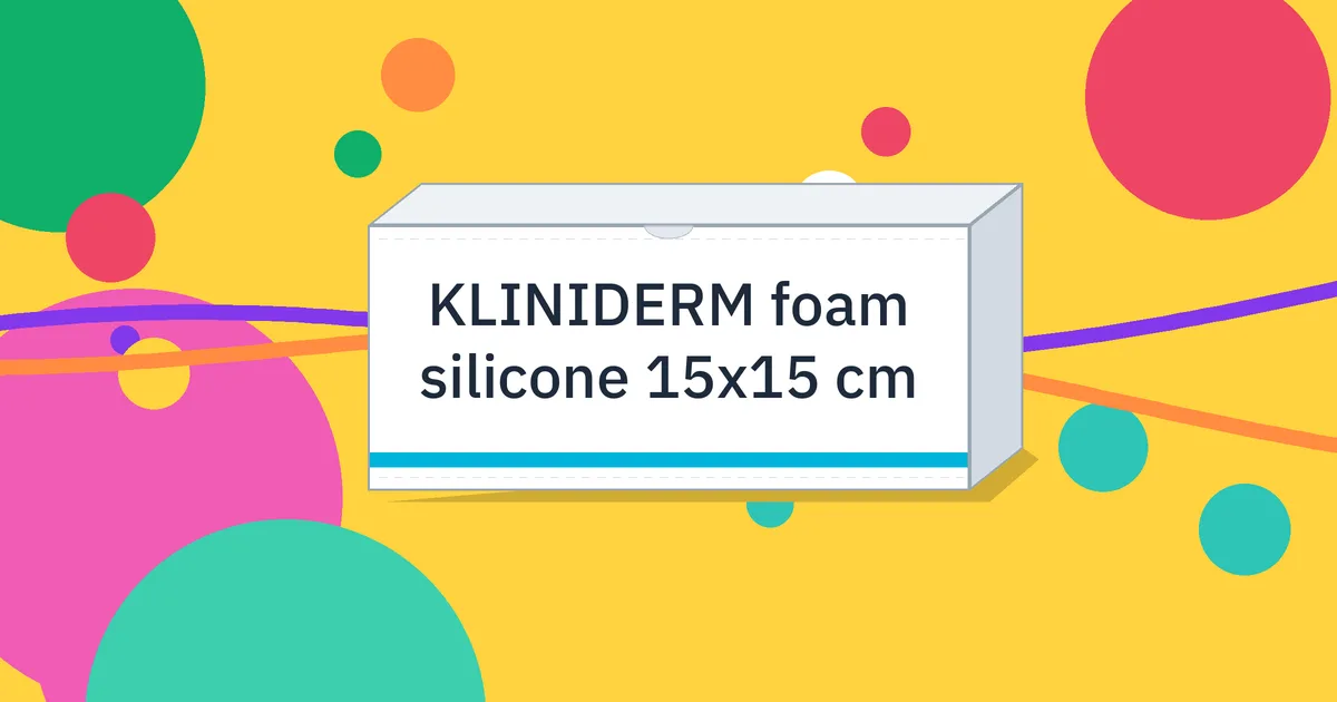 Symbolbild: Packung mit der Aufschrift KLINIDERM foam silicone 15x15 cm (PZN 15783597) – Verfügbarkeit und Bezug in Apotheken in Frankfurt am Main