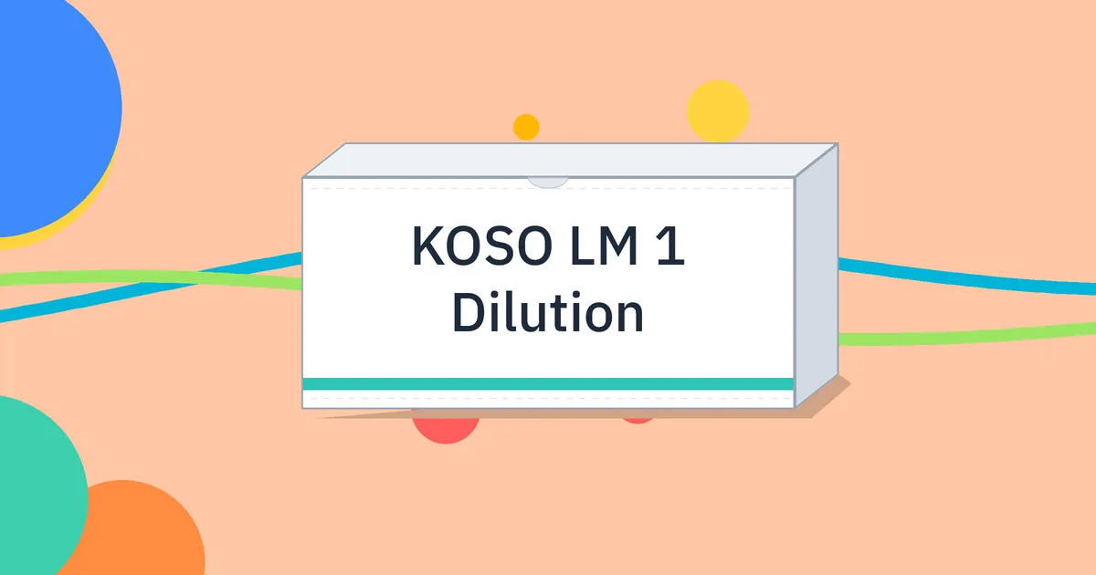Symbolbild: Packung mit der Aufschrift KOSO LM 1 Dilution (PZN 13519755) – Verfügbarkeit und Bezug in Apotheken in Frankfurt am Main