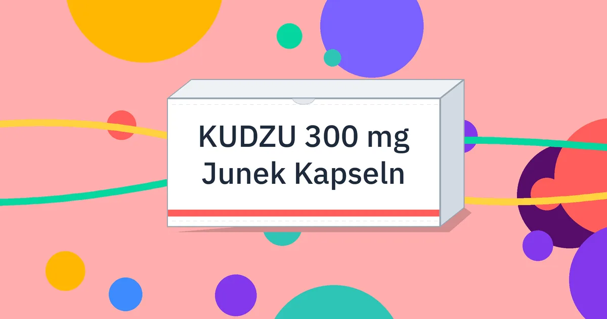 Symbolbild: Packung mit der Aufschrift KUDZU 300 mg Junek Kapseln (PZN 07082952) – Verfügbarkeit und Bezug in Apotheken in Frankfurt am Main