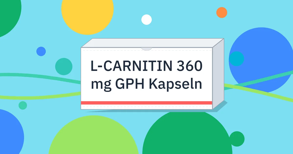 Symbolbild: Packung mit der Aufschrift L-CARNITIN 360 mg GPH Kapseln (PZN 07352989) – Verfügbarkeit und Bezug in Apotheken in Frankfurt am Main