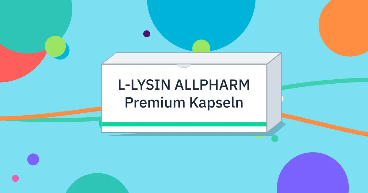 Symbolbild: Packung mit der Aufschrift L-LYSIN ALLPHARM Premium Kapseln (PZN 19512955) – Verfügbarkeit und Bezug in Apotheken in Frankfurt am Main