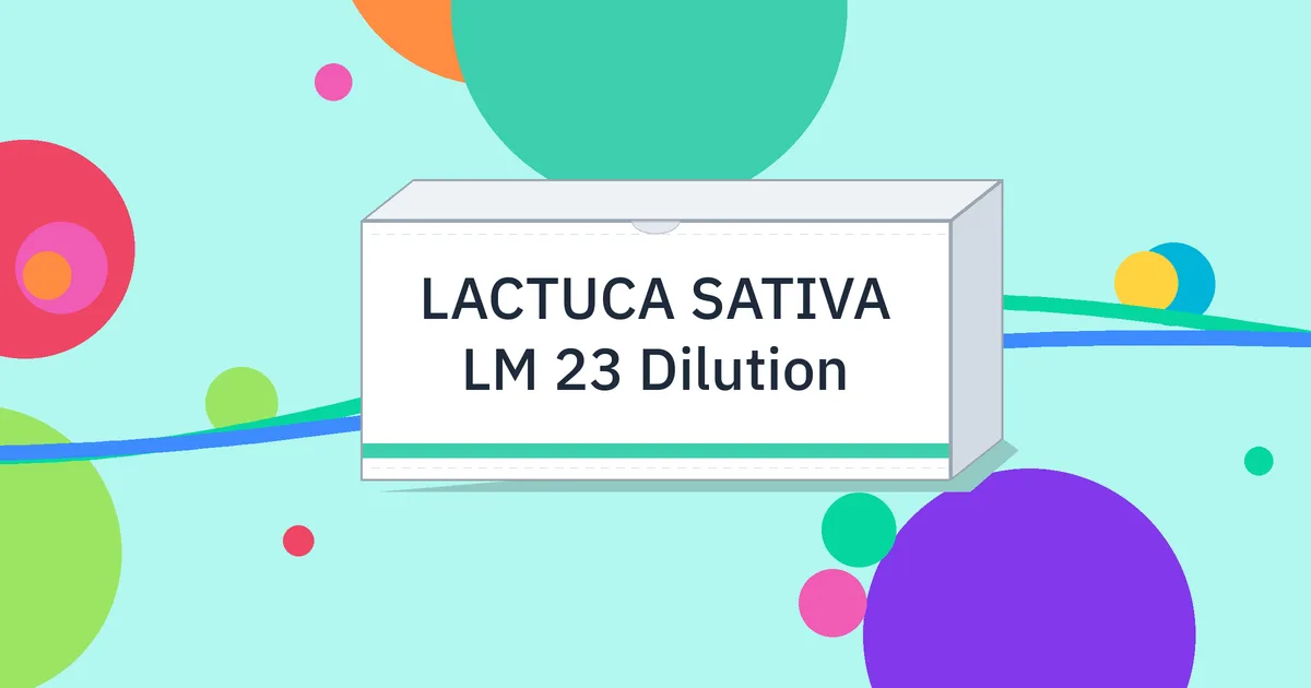 Symbolbild: Packung mit der Aufschrift LACTUCA SATIVA LM 23 Dilution (PZN 13521404) – Verfügbarkeit und Bezug in Apotheken in Frankfurt am Main