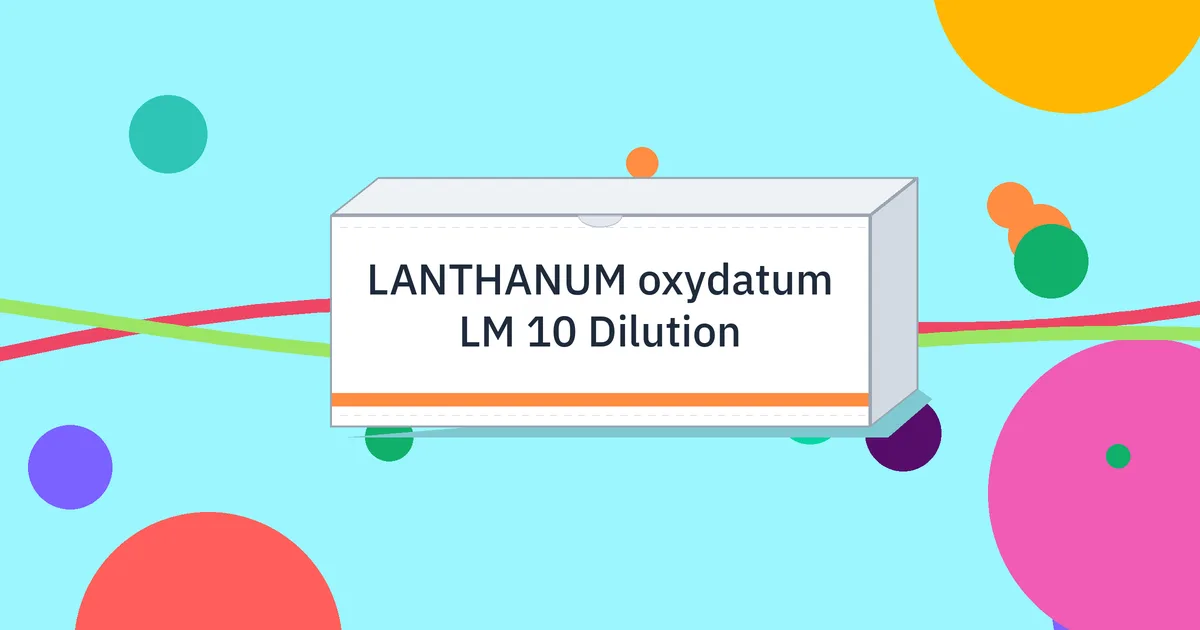 Symbolbild: Packung mit der Aufschrift LANTHANUM oxydatum LM 10 Dilution (PZN 13522183) – Verfügbarkeit und Bezug in Apotheken in Frankfurt am Main