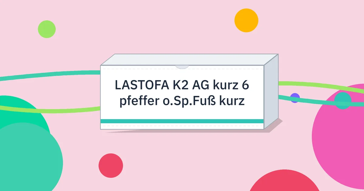 Symbolbild: Packung mit der Aufschrift LASTOFA K2 AG kurz 6 pfeffer o.Sp.Fuß kurz (PZN 13808092) – Verfügbarkeit und Bezug in Apotheken in Frankfurt am Main