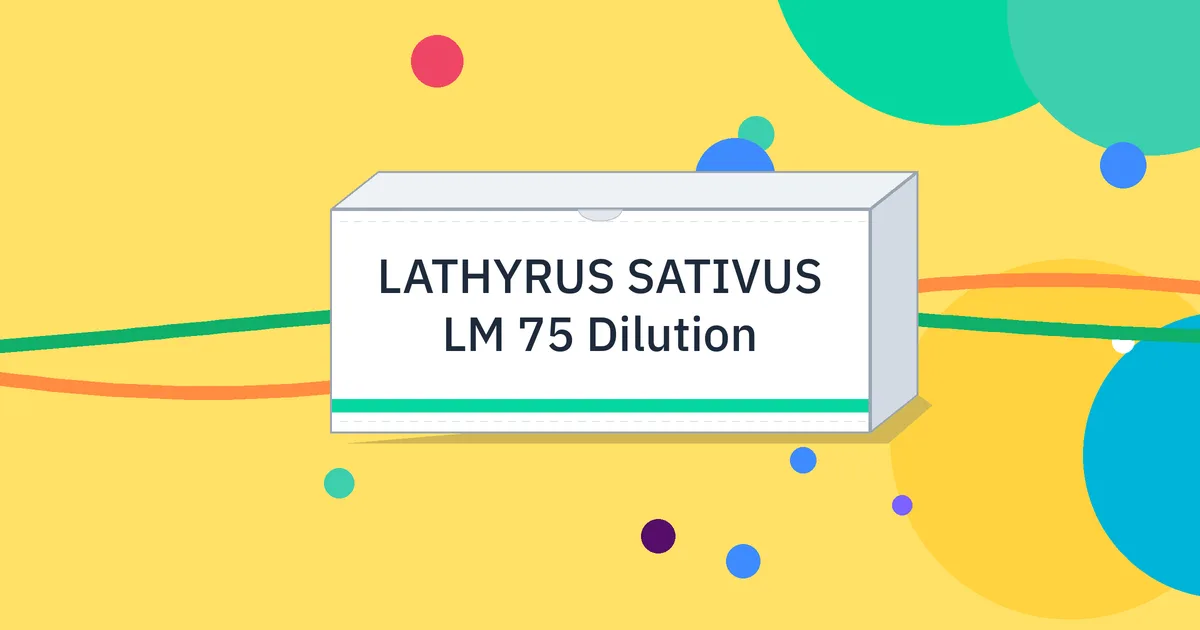 Symbolbild: Packung mit der Aufschrift LATHYRUS SATIVUS LM 75 Dilution (PZN 13523834) – Verfügbarkeit und Bezug in Apotheken in Frankfurt am Main