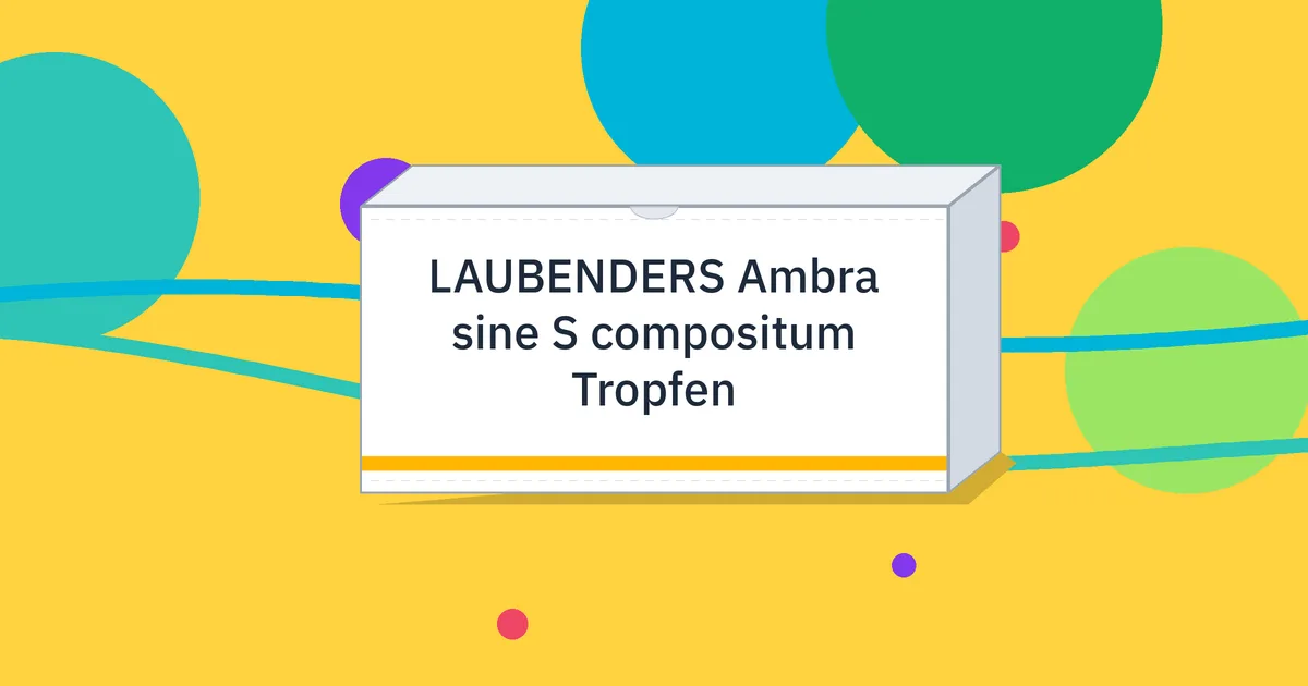 Symbolbild: Packung mit der Aufschrift LAUBENDERS Ambra sine S compositum Tropfen (PZN 19102884) – Verfügbarkeit und Bezug in Apotheken in Frankfurt am Main
