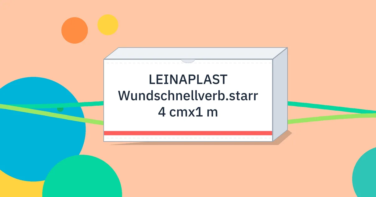 Symbolbild: Packung mit der Aufschrift LEINAPLAST Wundschnellverb.starr 4 cmx1 m (PZN 00971407) – Verfügbarkeit und Bezug in Apotheken in Frankfurt am Main