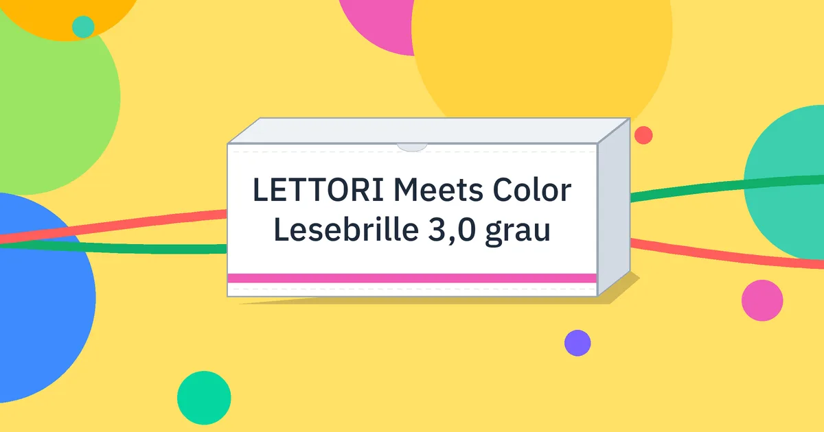 Symbolbild: Packung mit der Aufschrift LETTORI Meets Color Lesebrille 3,0 grau (PZN 11118070) – Verfügbarkeit und Bezug in Apotheken in Frankfurt am Main