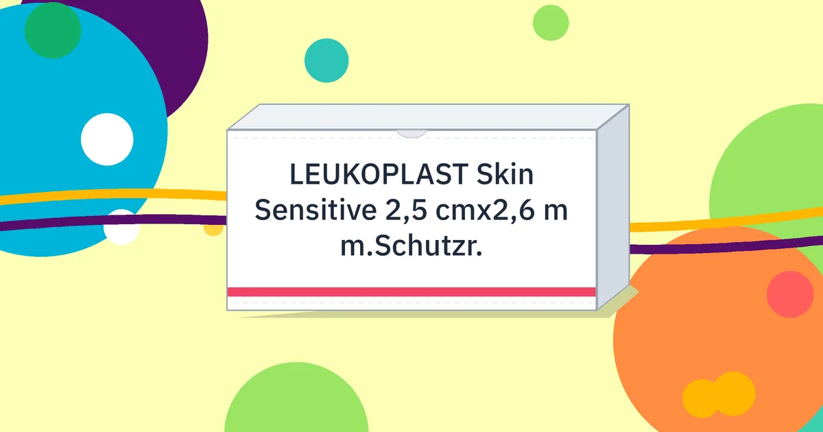 Symbolbild: Packung mit der Aufschrift LEUKOPLAST Skin Sensitive 2,5 cmx2,6 m m.Schutzr. (PZN 19452408) – Verfügbarkeit und Bezug in Apotheken in Frankfurt am Main