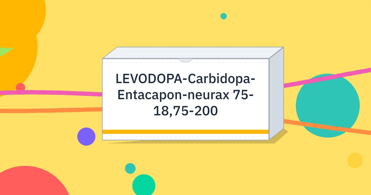 Symbolbild: Packung mit der Aufschrift LEVODOPA-Carbidopa-Entacapon-neurax 75-18,75-200 (PZN 10303150) – Verfügbarkeit und Bezug in Apotheken in Frankfurt am Main