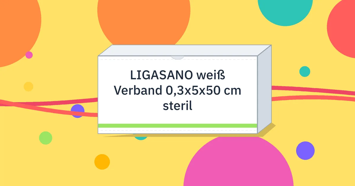 Symbolbild: Packung mit der Aufschrift LIGASANO weiß Verband 0,3x5x50 cm steril (PZN 17251597) – Verfügbarkeit und Bezug in Apotheken in Frankfurt am Main