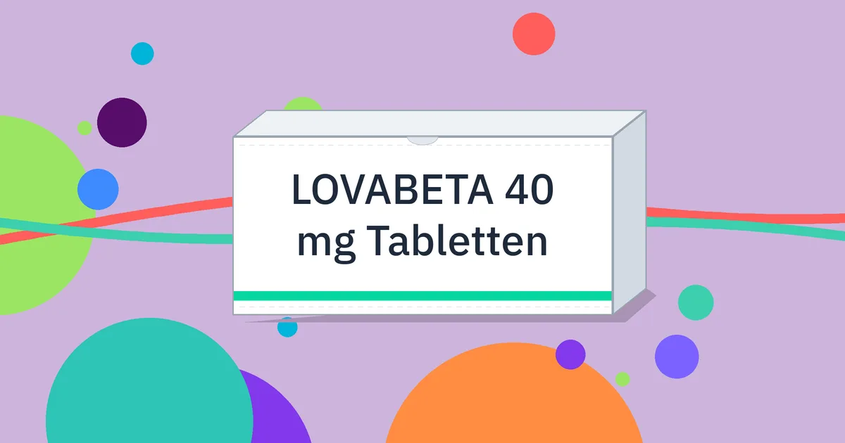 Symbolbild: Packung mit der Aufschrift LOVABETA 40 mg Tabletten (PZN 00437671) – Verfügbarkeit und Bezug in Apotheken in Frankfurt am Main
