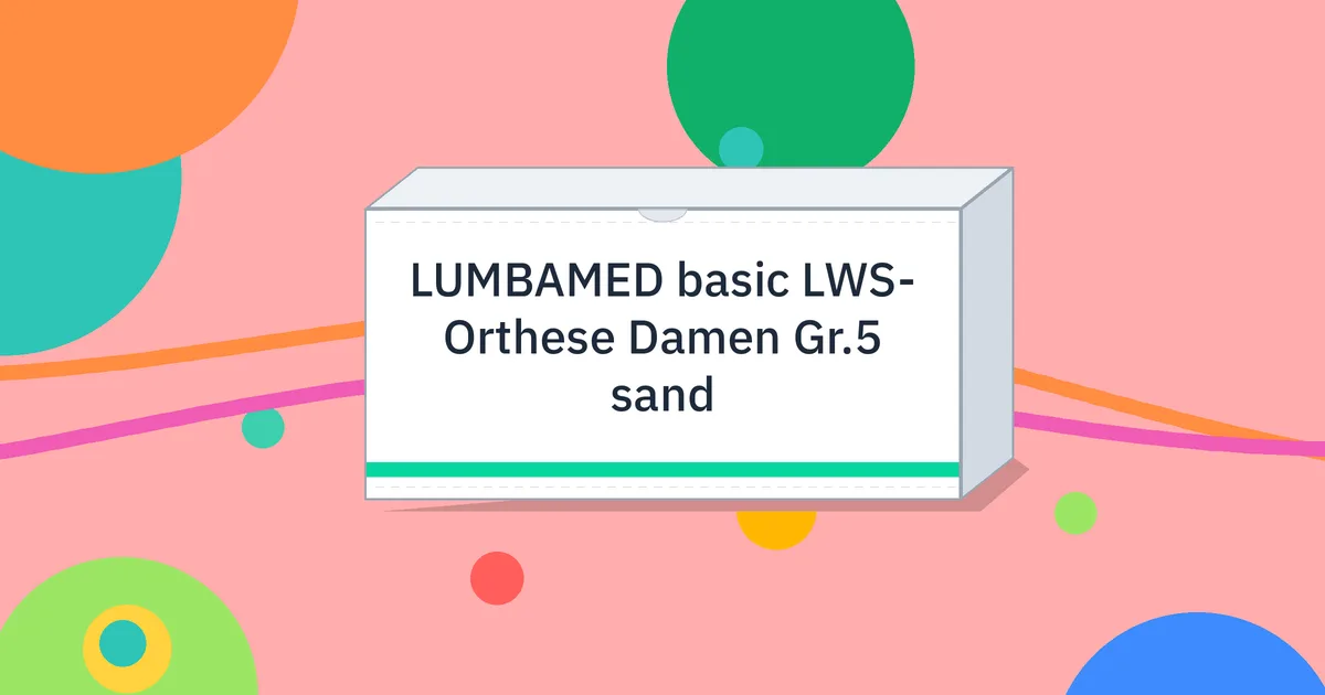 Symbolbild: Packung mit der Aufschrift LUMBAMED basic LWS-Orthese Damen Gr.5 sand (PZN 15314879) – Verfügbarkeit und Bezug in Apotheken in Frankfurt am Main