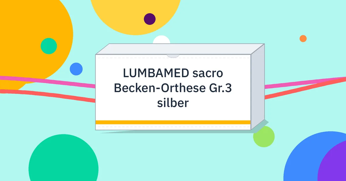 Symbolbild: Packung mit der Aufschrift LUMBAMED sacro Becken-Orthese Gr.3 silber (PZN 19363886) – Verfügbarkeit und Bezug in Apotheken in Frankfurt am Main