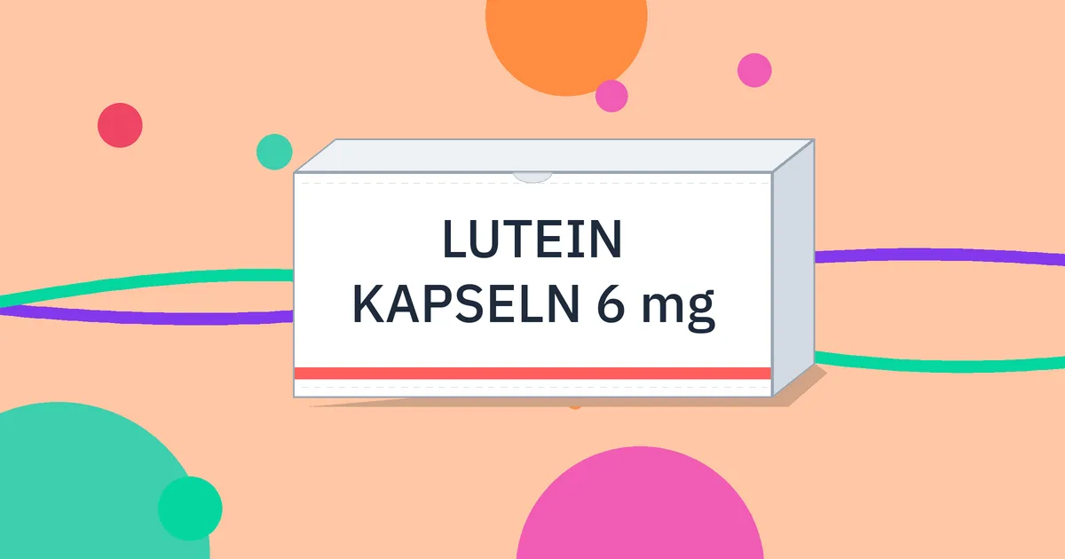 Symbolbild: Packung mit der Aufschrift LUTEIN KAPSELN 6 mg (PZN 03928719) – Verfügbarkeit und Bezug in Apotheken in Frankfurt am Main