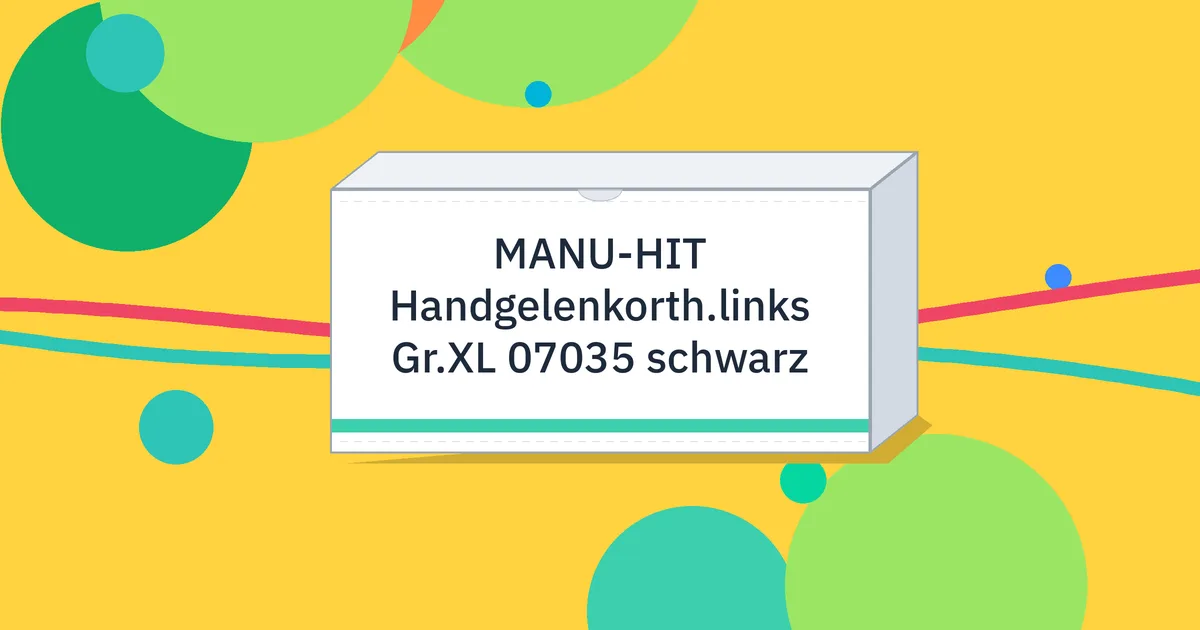 Symbolbild: Packung mit der Aufschrift MANU-HIT Handgelenkorth.links Gr.XL 07035 schwarz (PZN 03265070) – Verfügbarkeit und Bezug in Apotheken in Frankfurt am Main