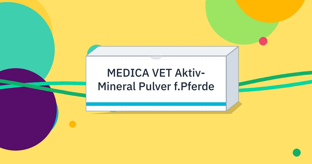 Symbolbild: Packung mit der Aufschrift MEDICA VET Aktiv-Mineral Pulver f.Pferde (PZN 13785907) – Verfügbarkeit und Bezug in Apotheken in Frankfurt am Main