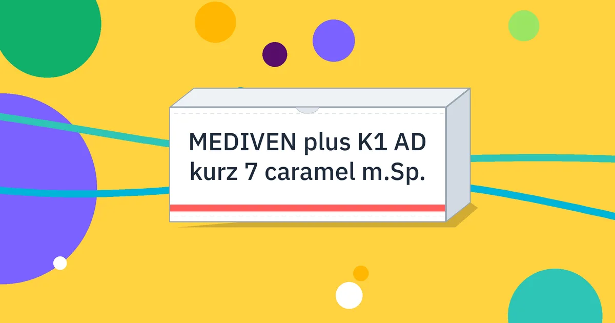 Symbolbild: Packung mit der Aufschrift MEDIVEN plus K1 AD kurz 7 caramel m.Sp. (PZN 14181560) – Verfügbarkeit und Bezug in Apotheken in Frankfurt am Main