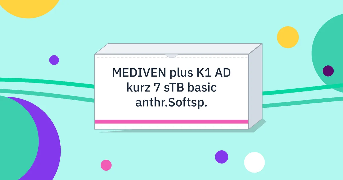 Symbolbild: Packung mit der Aufschrift MEDIVEN plus K1 AD kurz 7 sTB basic anthr.Softsp. (PZN 15046545) – Verfügbarkeit und Bezug in Apotheken in Frankfurt am Main