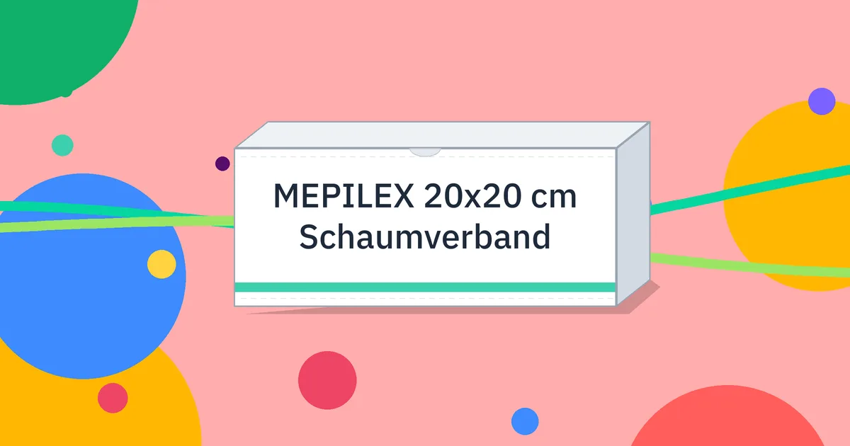 Symbolbild: Packung mit der Aufschrift MEPILEX 20x20 cm Schaumverband (PZN 13822229) – Verfügbarkeit und Bezug in Apotheken in Frankfurt am Main