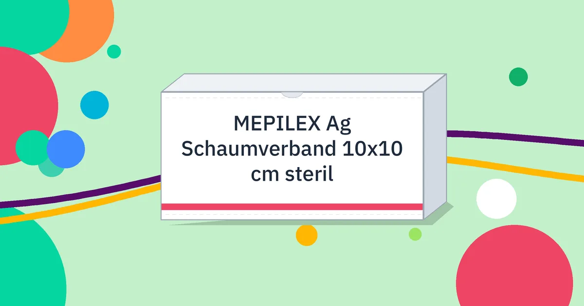 Symbolbild: Packung mit der Aufschrift MEPILEX Ag Schaumverband 10x10 cm steril (PZN 12653405) – Verfügbarkeit und Bezug in Apotheken in Frankfurt am Main