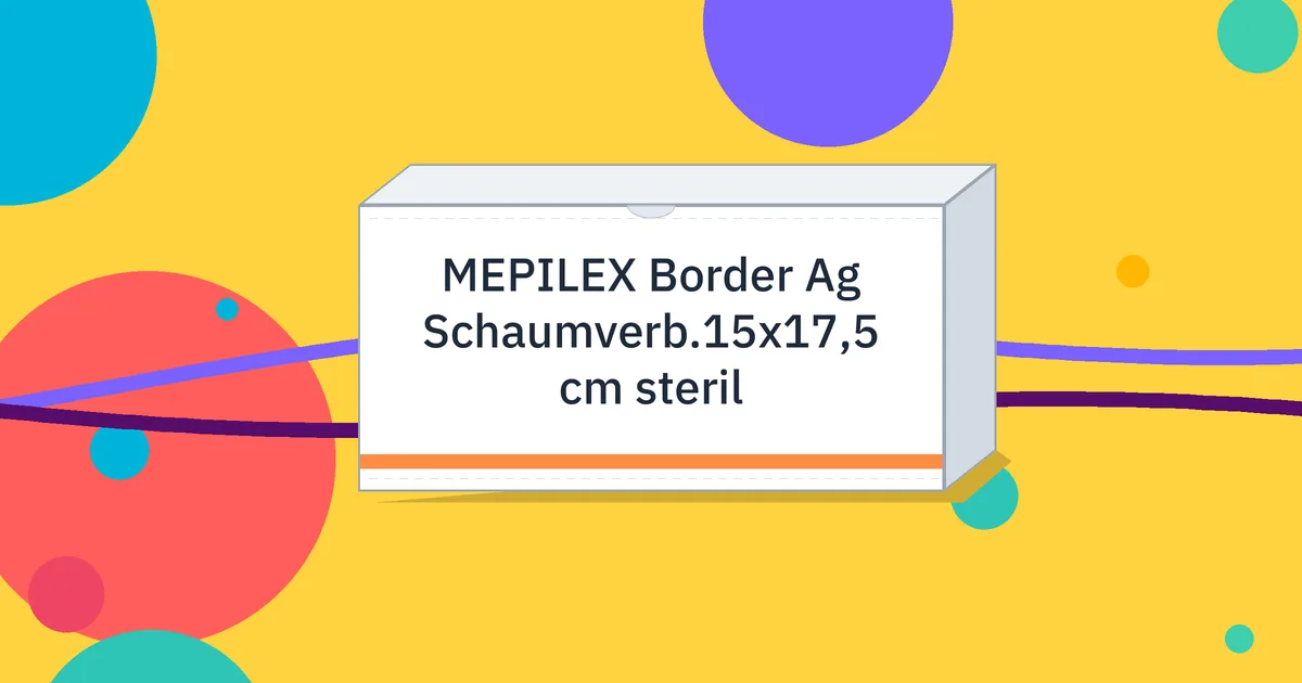 Symbolbild: Packung mit der Aufschrift MEPILEX Border Ag Schaumverb.15x17,5 cm steril (PZN 11148065) – Verfügbarkeit und Bezug in Apotheken in Frankfurt am Main