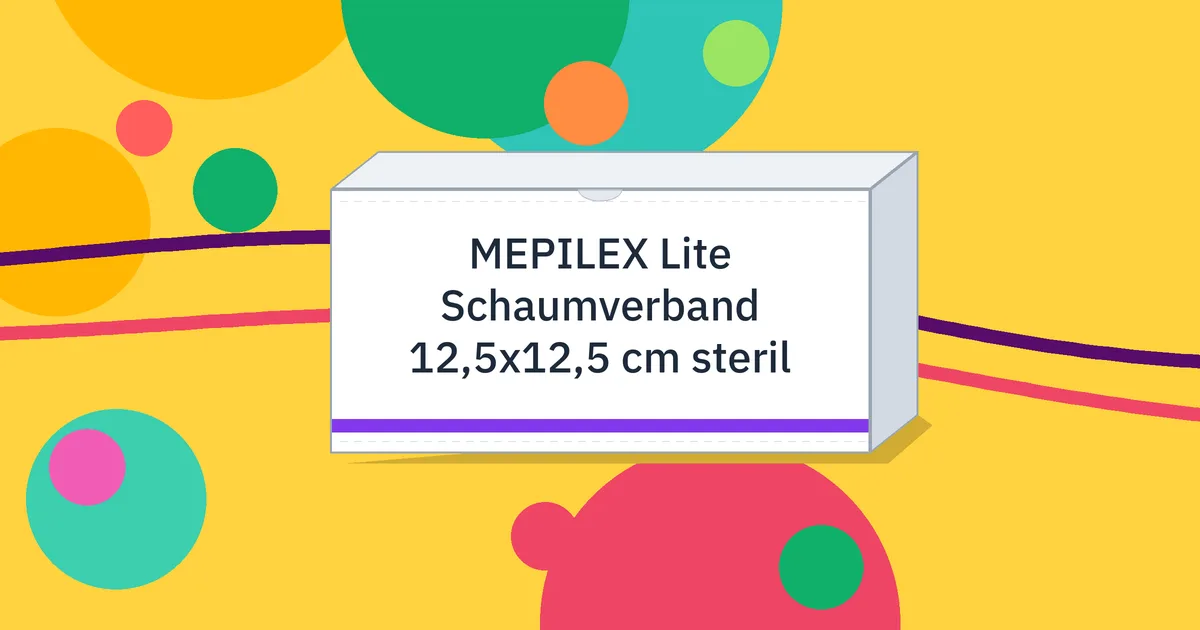 Symbolbild: Packung mit der Aufschrift MEPILEX Lite Schaumverband 12,5x12,5 cm steril (PZN 19702294) – Verfügbarkeit und Bezug in Apotheken in Frankfurt am Main