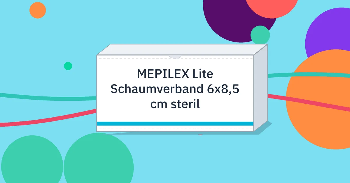 Symbolbild: Packung mit der Aufschrift MEPILEX Lite Schaumverband 6x8,5 cm steril (PZN 11134353) – Verfügbarkeit und Bezug in Apotheken in Frankfurt am Main