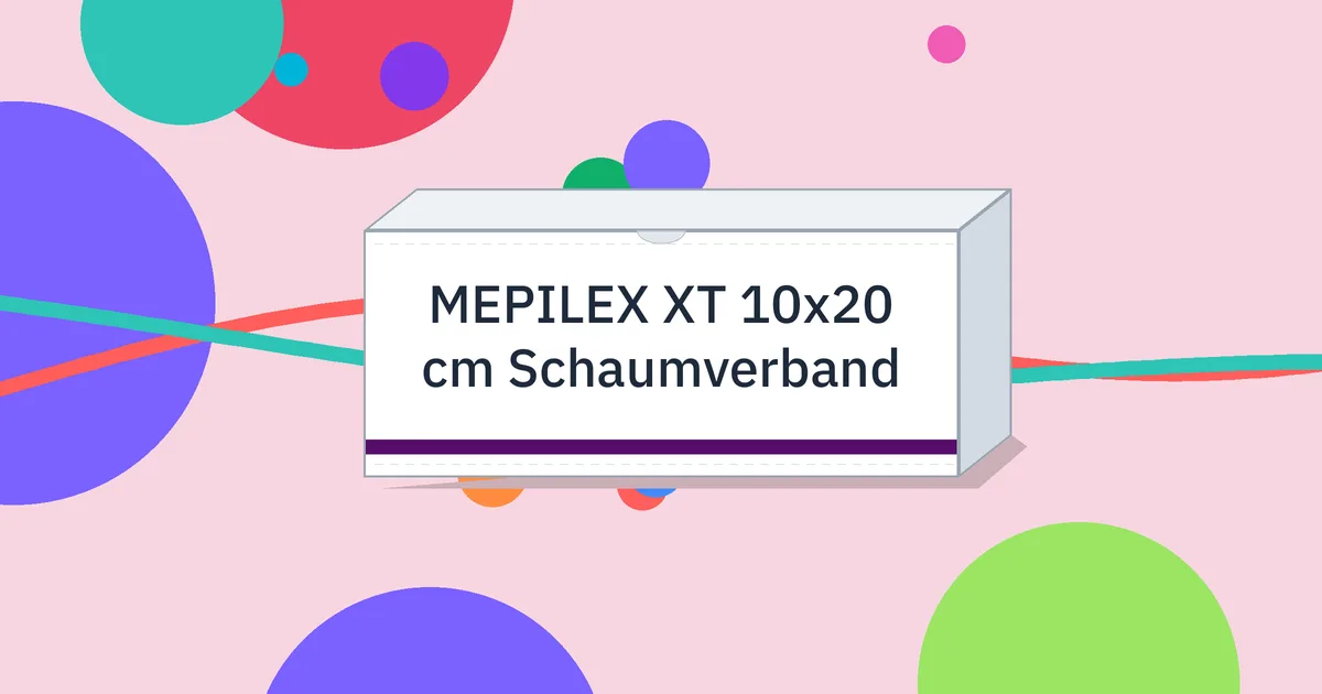 Symbolbild: Packung mit der Aufschrift MEPILEX XT 10x20 cm Schaumverband (PZN 18009556) – Verfügbarkeit und Bezug in Apotheken in Frankfurt am Main