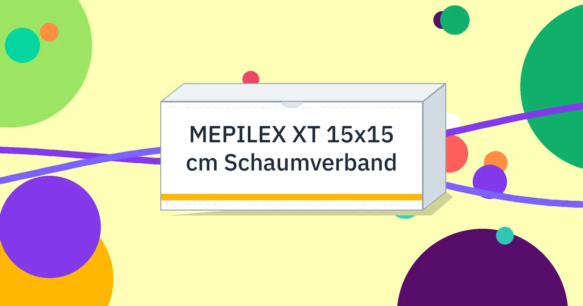 Symbolbild: Packung mit der Aufschrift MEPILEX XT 15x15 cm Schaumverband (PZN 11152374) – Verfügbarkeit und Bezug in Apotheken in Frankfurt am Main