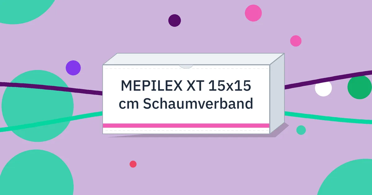 Symbolbild: Packung mit der Aufschrift MEPILEX XT 15x15 cm Schaumverband (PZN 20124974) – Verfügbarkeit und Bezug in Apotheken in Frankfurt am Main