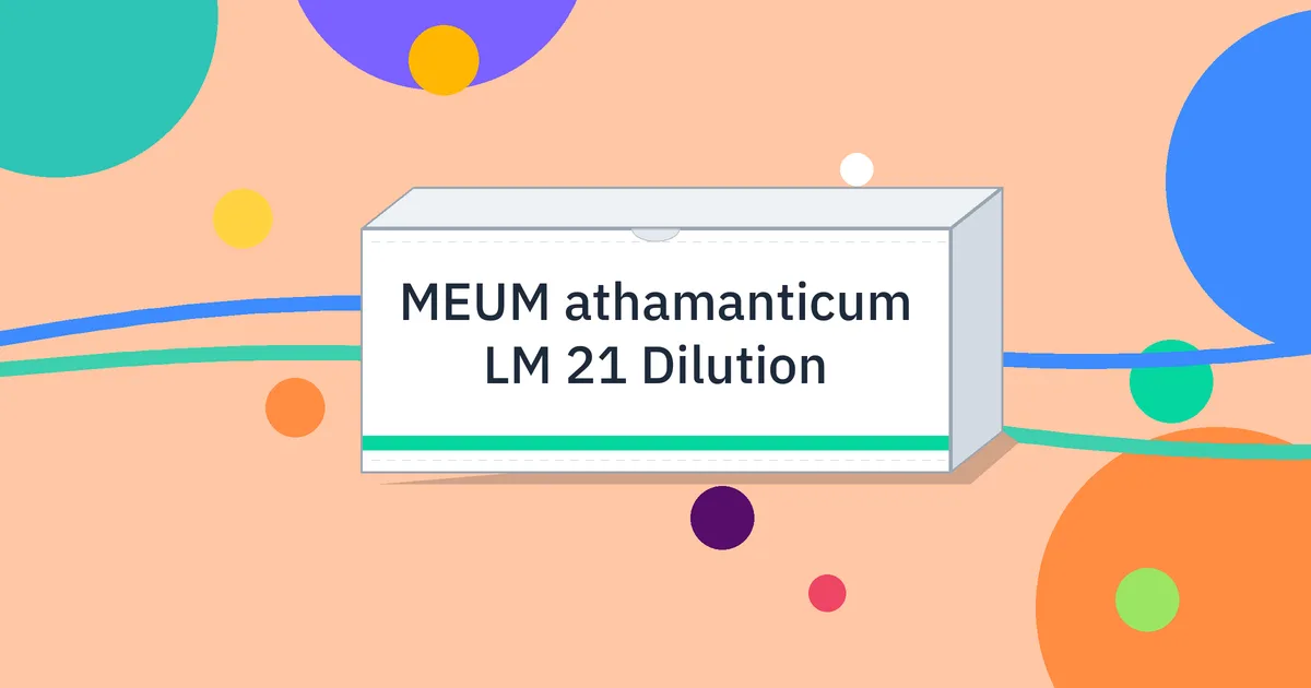 Symbolbild: Packung mit der Aufschrift MEUM athamanticum LM 21 Dilution (PZN 13607608) – Verfügbarkeit und Bezug in Apotheken in Frankfurt am Main