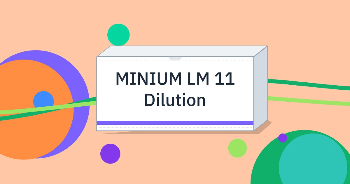 Symbolbild: Packung mit der Aufschrift MINIUM LM 11 Dilution (PZN 13608855) – Verfügbarkeit und Bezug in Apotheken in Frankfurt am Main