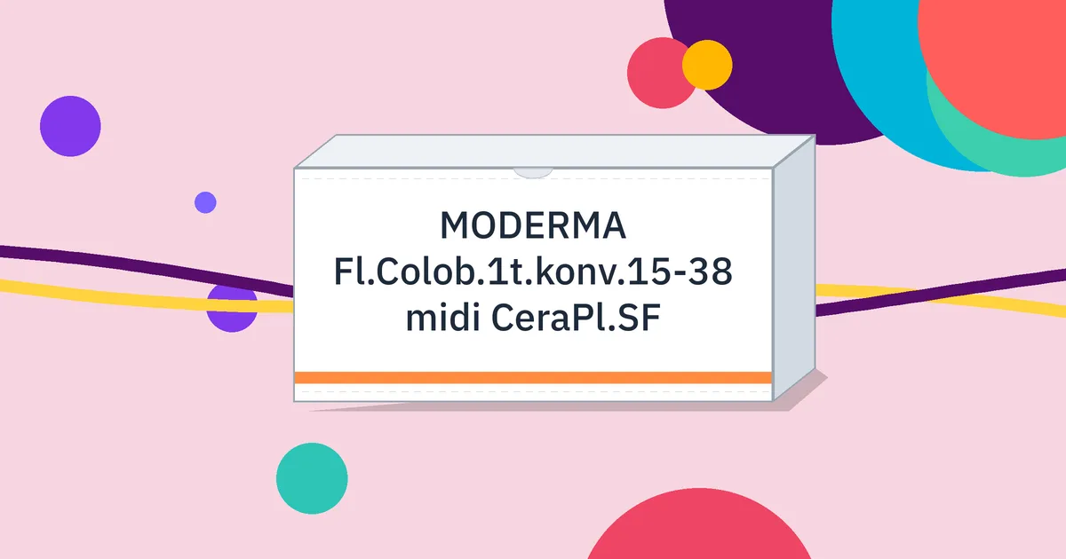Symbolbild: Packung mit der Aufschrift MODERMA Fl.Colob.1t.konv.15-38 midi CeraPl.SF (PZN 12416970) – Verfügbarkeit und Bezug in Apotheken in Frankfurt am Main