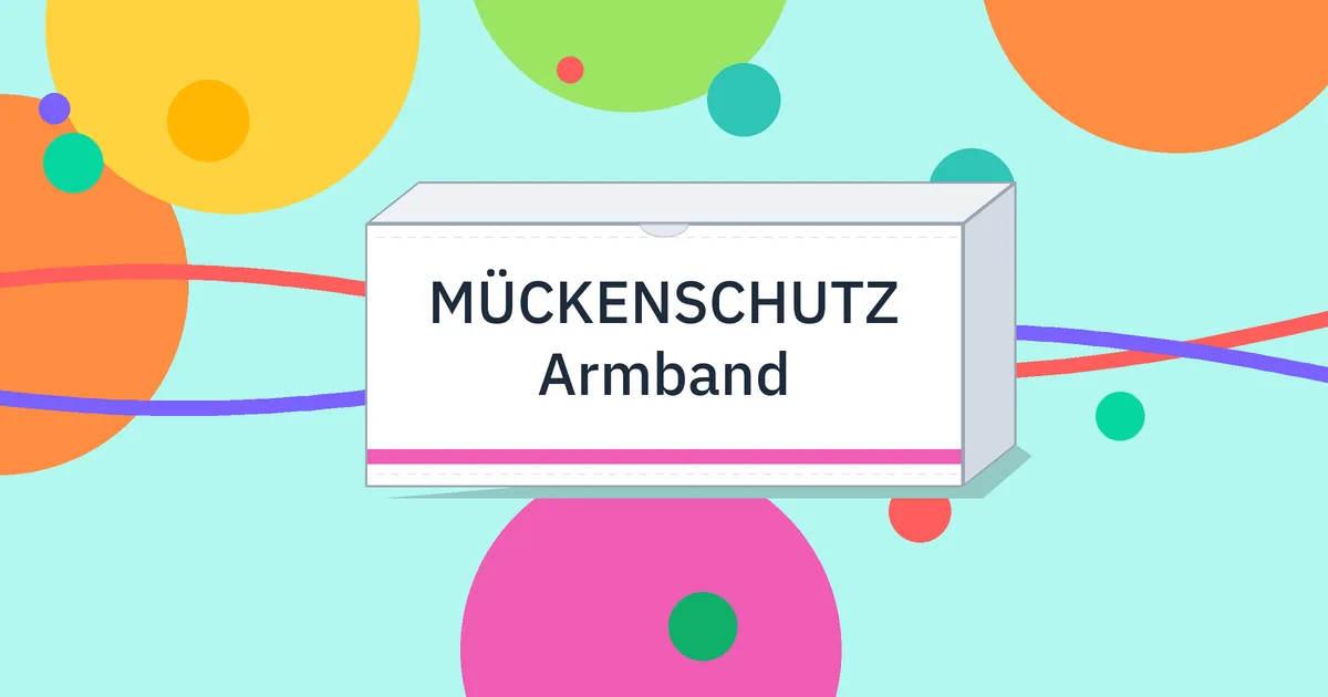 Symbolbild: Packung mit der Aufschrift MÜCKENSCHUTZ Armband (PZN 15628974) – Verfügbarkeit und Bezug in Apotheken in Frankfurt am Main