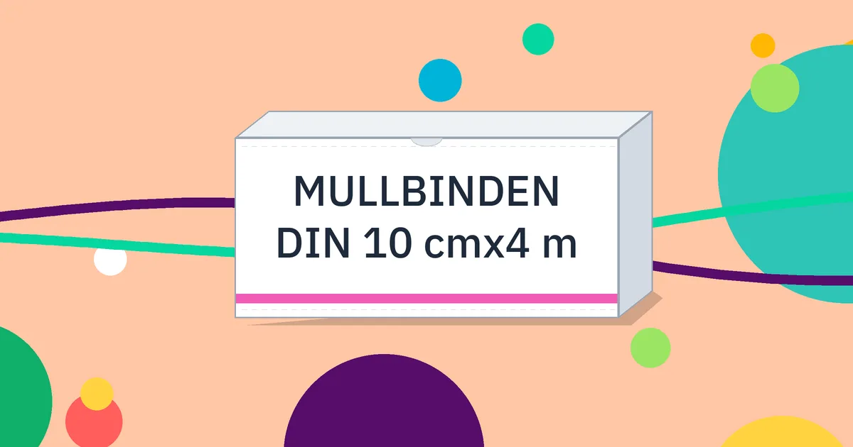Symbolbild: Packung mit der Aufschrift MULLBINDEN DIN 10 cmx4 m (PZN 03943400) – Verfügbarkeit und Bezug in Apotheken in Frankfurt am Main