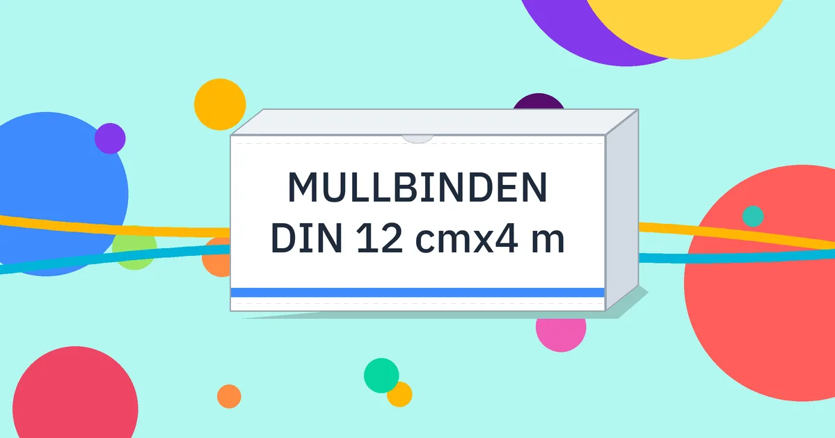 Symbolbild: Packung mit der Aufschrift MULLBINDEN DIN 12 cmx4 m (PZN 03943417) – Verfügbarkeit und Bezug in Apotheken in Frankfurt am Main