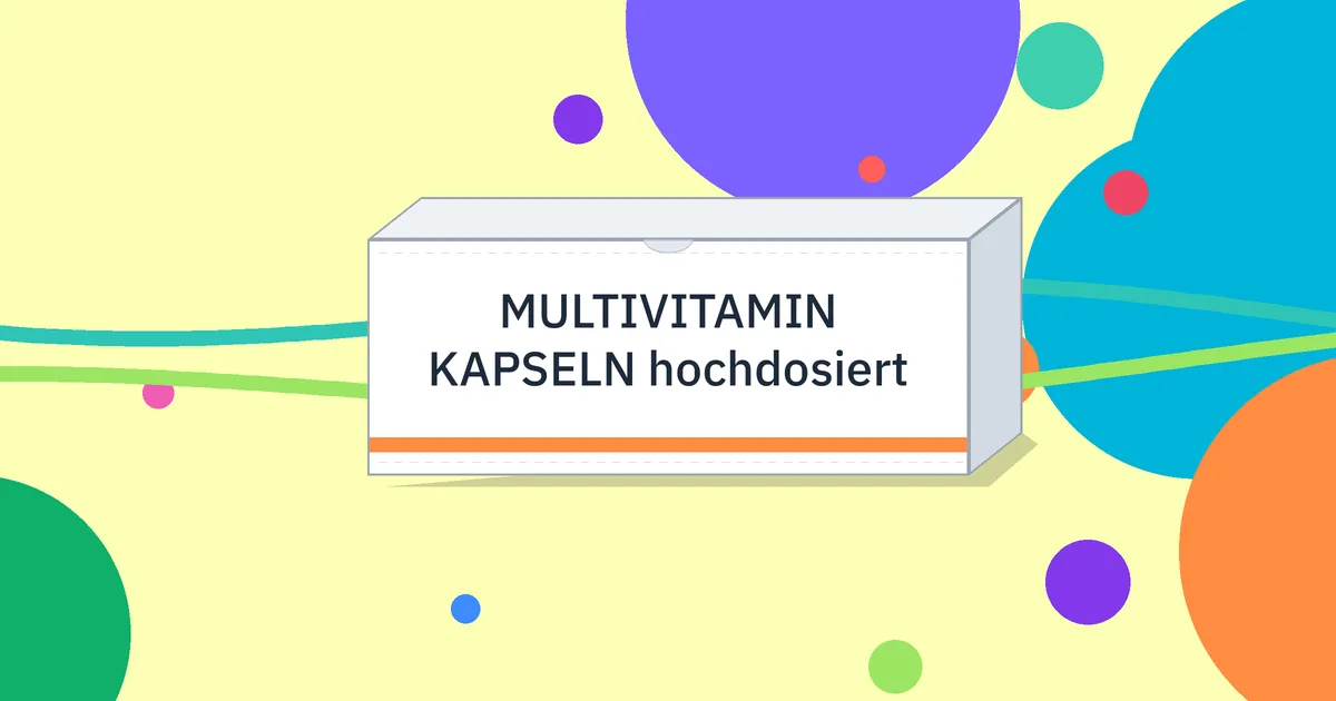 Symbolbild: Packung mit der Aufschrift MULTIVITAMIN KAPSELN hochdosiert (PZN 14347753) – Verfügbarkeit und Bezug in Apotheken in Frankfurt am Main