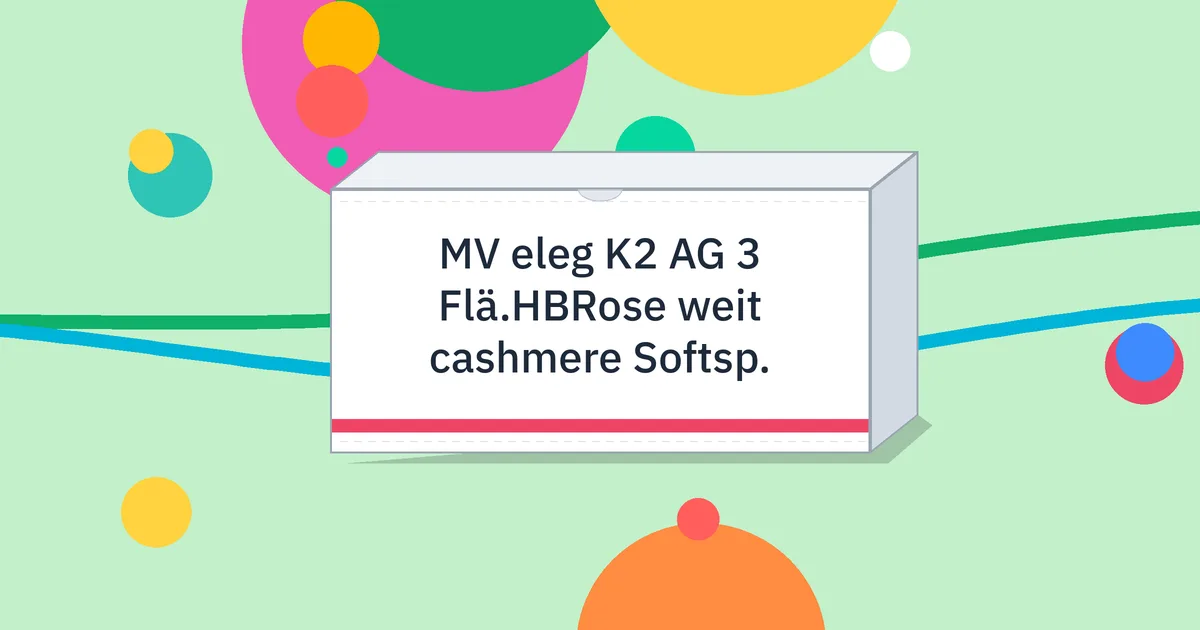 Symbolbild: Packung mit der Aufschrift MV eleg K2 AG 3 Flä.HBRose weit cashmere Softsp. (PZN 15719777) – Verfügbarkeit und Bezug in Apotheken in Frankfurt am Main