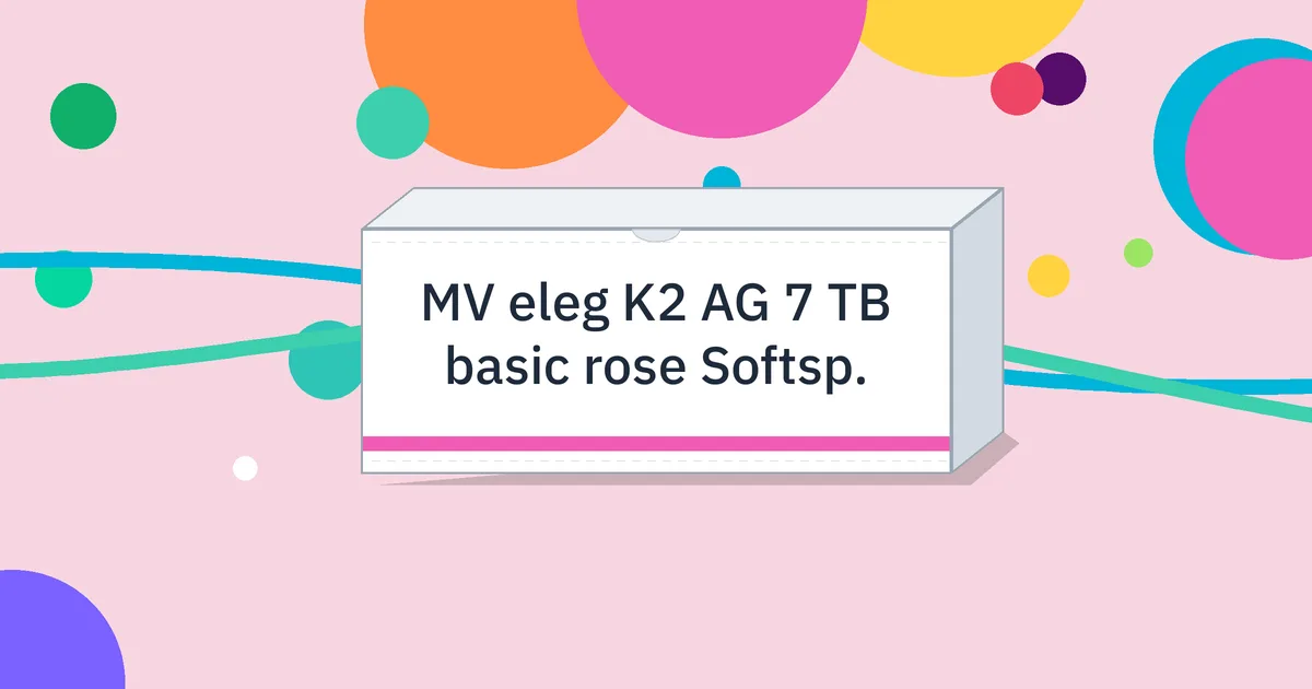 Symbolbild: Packung mit der Aufschrift MV eleg K2 AG 7 TB basic rose Softsp. (PZN 14700907) – Verfügbarkeit und Bezug in Apotheken in Frankfurt am Main