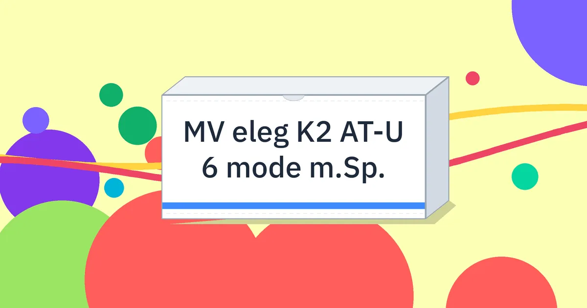 Symbolbild: Packung mit der Aufschrift MV eleg K2 AT-U 6 mode m.Sp. (PZN 04543341) – Verfügbarkeit und Bezug in Apotheken in Frankfurt am Main