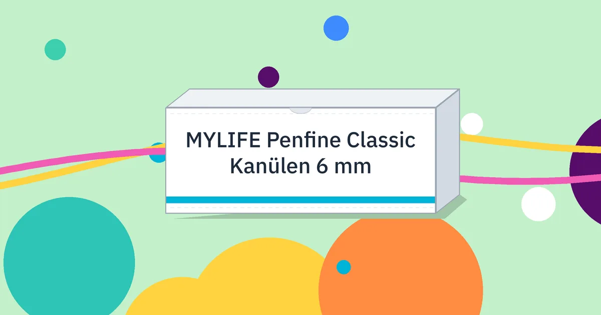 Symbolbild: Packung mit der Aufschrift MYLIFE Penfine Classic Kanülen 6 mm (PZN 18779544) – Verfügbarkeit und Bezug in Apotheken in Frankfurt am Main