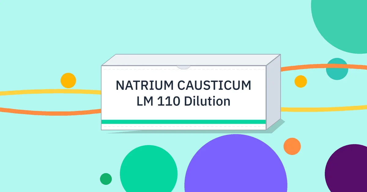 Symbolbild: Packung mit der Aufschrift NATRIUM CAUSTICUM LM 110 Dilution (PZN 12962313) – Verfügbarkeit und Bezug in Apotheken in Frankfurt am Main