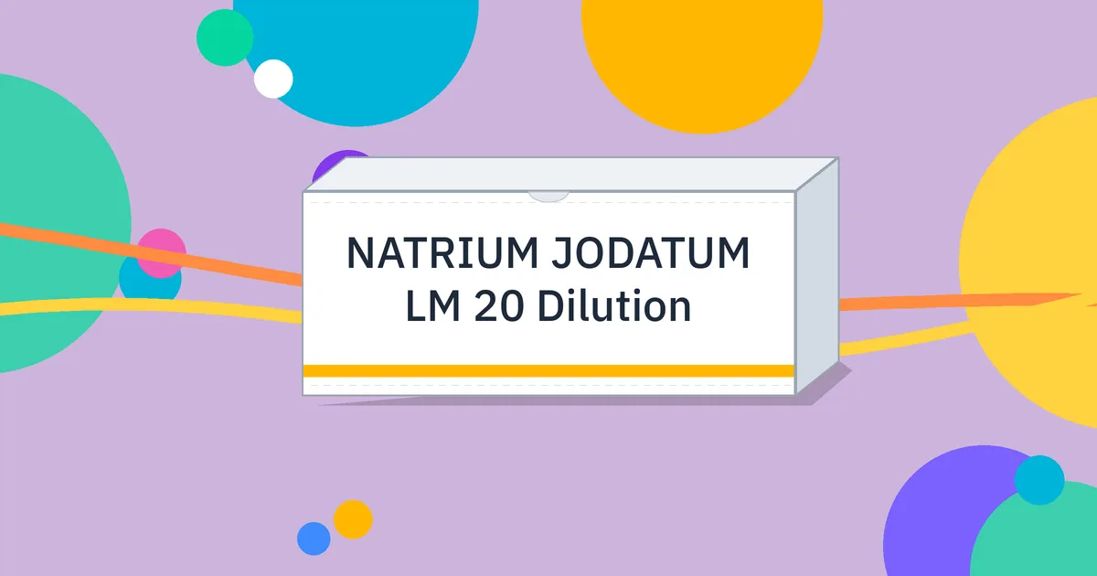 Symbolbild: Packung mit der Aufschrift NATRIUM JODATUM LM 20 Dilution (PZN 12964424) – Verfügbarkeit und Bezug in Apotheken in Frankfurt am Main
