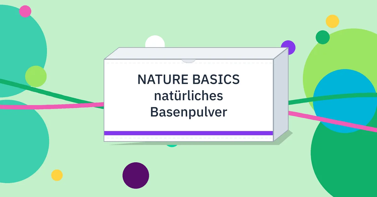 Symbolbild: Packung mit der Aufschrift NATURE BASICS natürliches Basenpulver (PZN 18131783) – Verfügbarkeit und Bezug in Apotheken in Frankfurt am Main