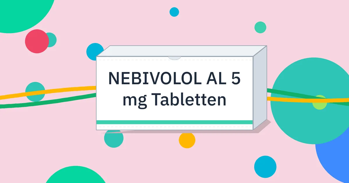 Symbolbild: Packung mit der Aufschrift NEBIVOLOL AL 5 mg Tabletten (PZN 05919707) – Verfügbarkeit und Bezug in Apotheken in Frankfurt am Main