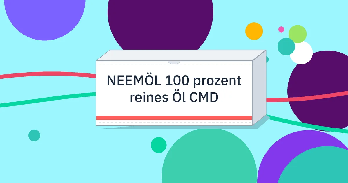 Symbolbild: Packung mit der Aufschrift NEEMÖL 100 prozent reines Öl CMD (PZN 09946670) – Verfügbarkeit und Bezug in Apotheken in Frankfurt am Main